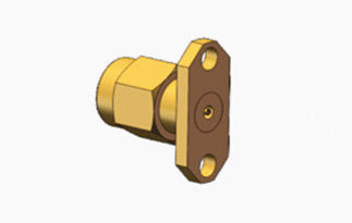 K Male 2.92mm Brass Male 2-hole Flange PCB Mount RF Coaxial Connector