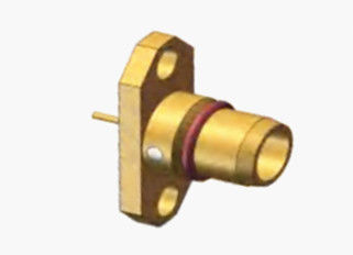 BMA Male Straight 2-hole Flange Brass RF Coaxial Connector for PCB Mount