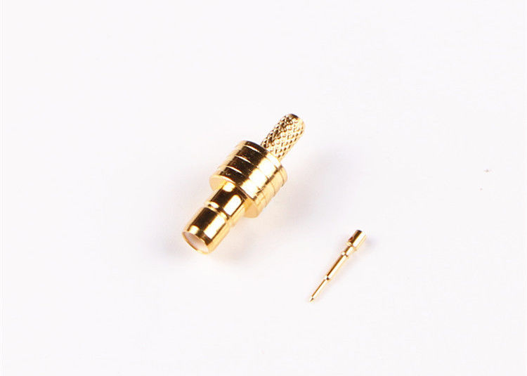 Gold Plated SMB Connector Straight Male Plug Crimp RF Coax Cable Connector