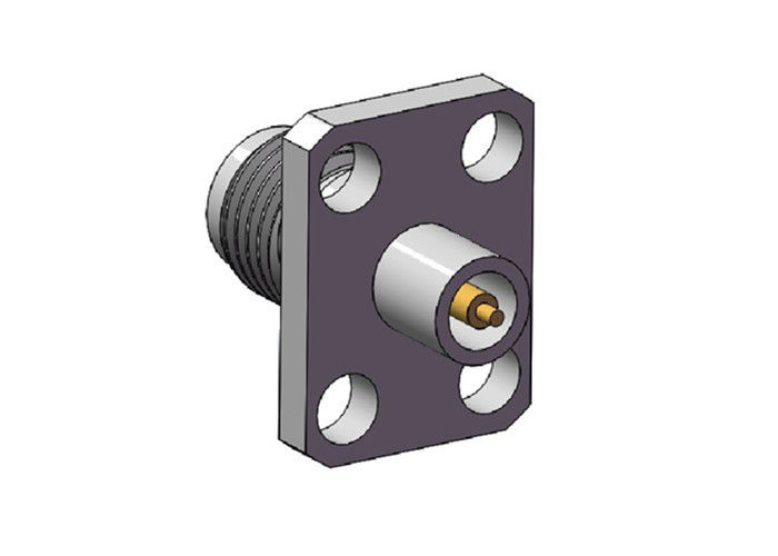 2 Hole Flange SMK Series Female Straight RF Coaxial Connector 2.92mm