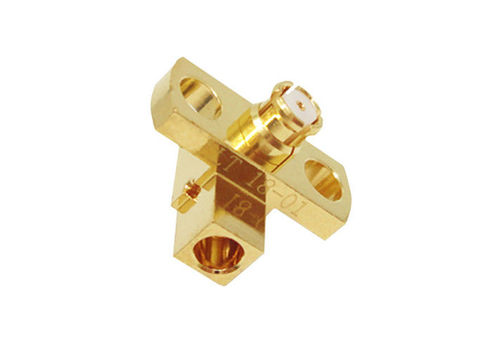 50Ohm Right Angle SMP Female Connector 2 Holes Flange Mount Cable Connector