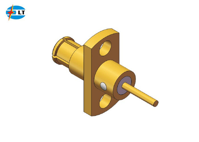 Push On SMP Female 2 Hole Flange Mount Connector