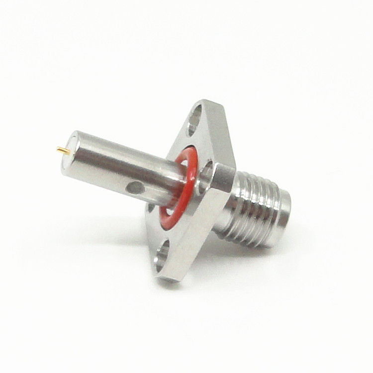4 Hole Flange Mount Female SMA RF Connector Hermetically Sealed