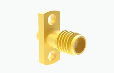 Gold Plated SSMA Female 2-hole Flange RF Connector For 2#Semi-rigid ...