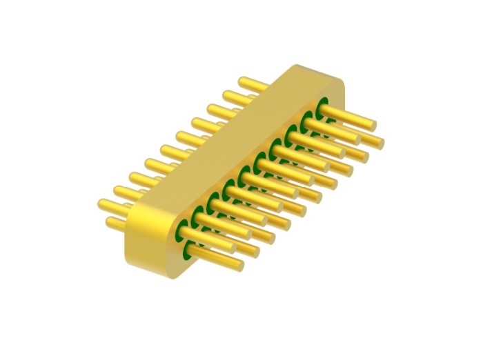 20 Pins 2 Rows 0.5mm Pin Diameter Hermetic Header Connectors With Gold ...