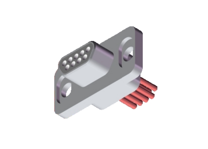 Micro Rectangle MDM D-Sub 9-Pin Hermetic Socket Connector