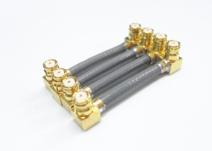 Custom Female Right Angle Coaxial Connector SMP Microwave Cables ...