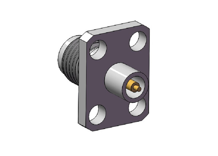 2 Holes Flange SMK Series Female Straight RF Coaxial Connector 2.92mm