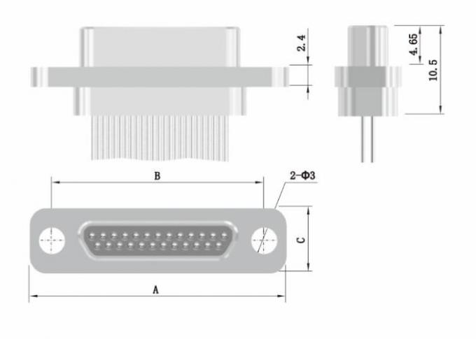 Crimp 51 Pin Contact Micro-D Rectangular J30J Series With 1000mm Wire ...