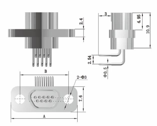 Right Angle Micro-D Rectangular J30J 31 Pin MDM Connector for PCB