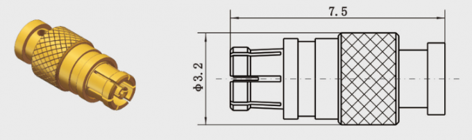 Brass Female Straight SMPM RF Connector DC - 50GHz Frequency Range SSMP-KB1