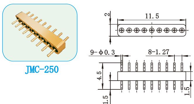 Multi-pin Headers Hermetic Glass To Metal Seal Connectors 1.27mm ...
