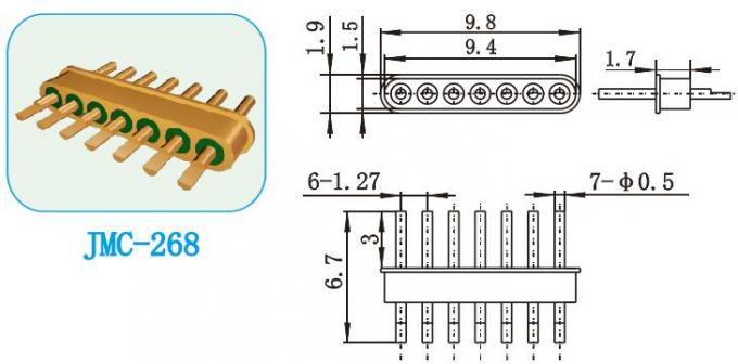 7 Pins Kovar 4j29 Hermetic Glass To Metal Seal Connectors Multi-pin ...