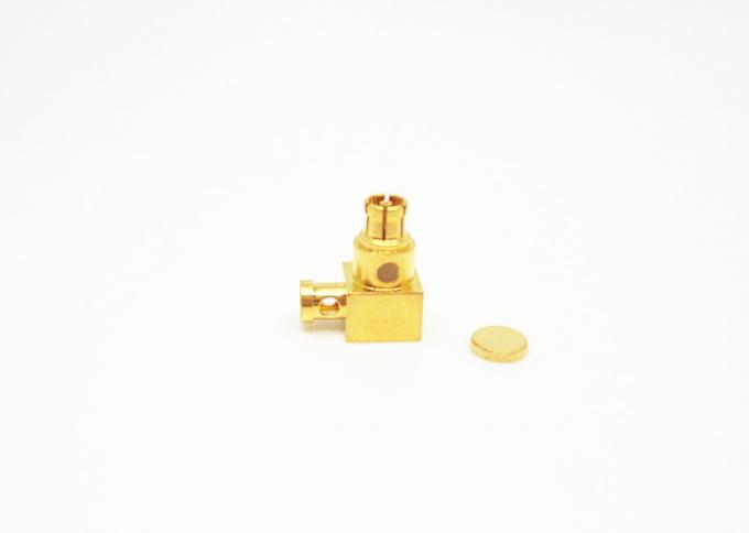 50Ohm Female Right Angle SMPM RF Connector Gold Plated Coaxial Mini SMP Connector