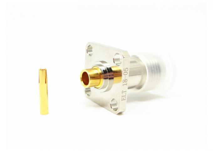 Female TNC Bulkhead Connector 4 Holes Flange Mount RF Solder Connector
