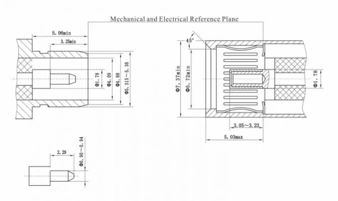 BMA Female Brass Bulkhead Microstrip RF Coaxial Connector