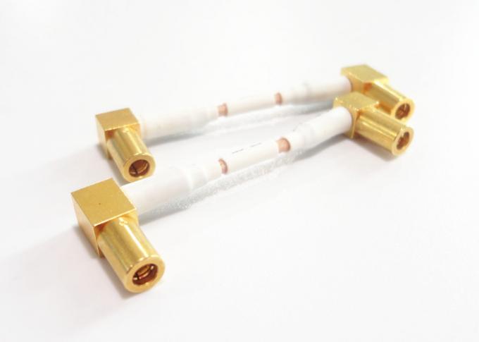 SSMB Female Right Angle Coaxial Cable Assemblies / Au Plated with Cable ...