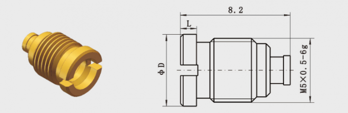 Gold Plated Mini SMP Connectors Blindmate Male Crimp Micro Coaxial ...