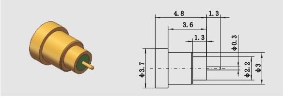 Gold Plated Hermetic Seal SMPM RF Connector Male Straight Blind Connector