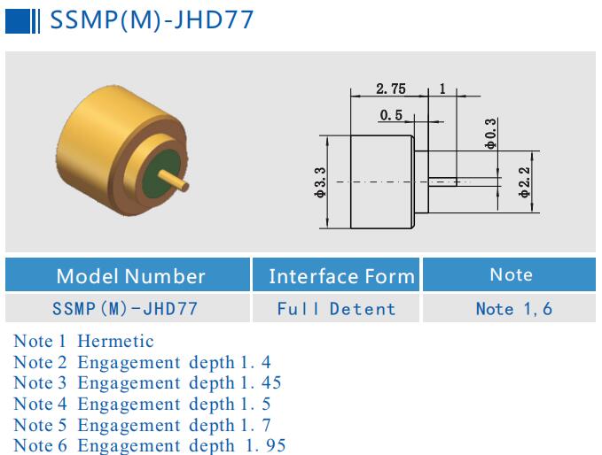 Gold Plated SMPM RF Connector Male Straight Blind Small Size High Precision