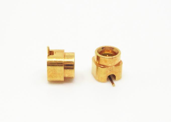 SMPM RF Coaxial Connector Male Solder Right Angle 50Ω Impedance with Glass