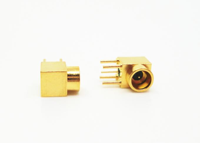 SMPM Male Plug Right Angle RF Connector Brass Material ROHS Certification