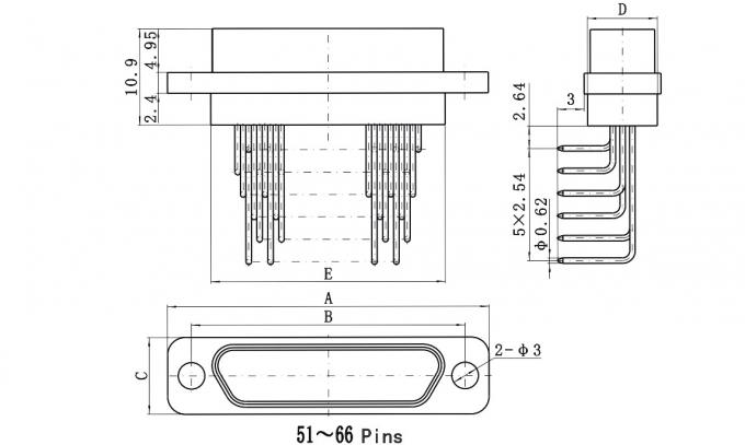 Receptacle Miniaturized J30J Series Connector 37 Pins Rectangular Micro ...