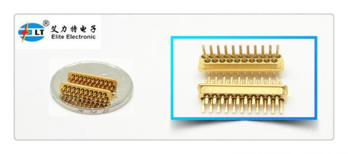 21 Pins 2 Rows Hermetic Electrical Connectors Small Size Gold Wire ...