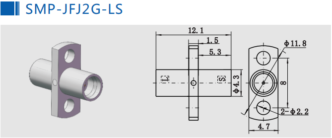 Gold Plated Hermetically Sealed Connector SMP Adapter Smooth Bore Brass ...