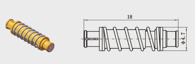 Gold Plated RF Cable Adapters SMP Female Bullet Spring Loaded Straight ...