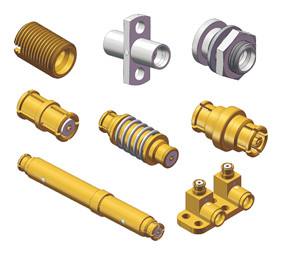Gold Plated Kovar Hermetically Sealed SMP Male Thread-in/Bulkhead tyle ...
