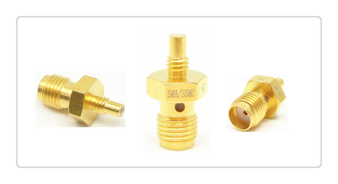 Gold Plated Straight SMA Female to SSMC Male RF Adapter 50Ohm Impedance