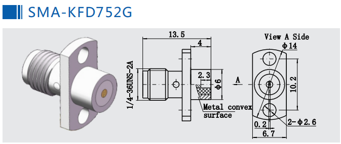 50Ω Passivated Stainless Steel SMA RF Connector DC 18GHz Frequency