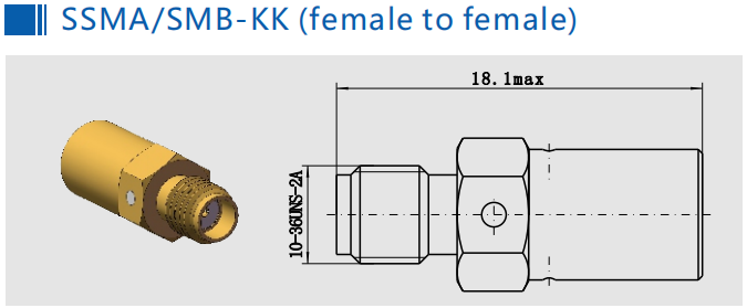 SMA Female Jack to SMP Male Plug 50Ω RF Coaxial Adapter 30GHz