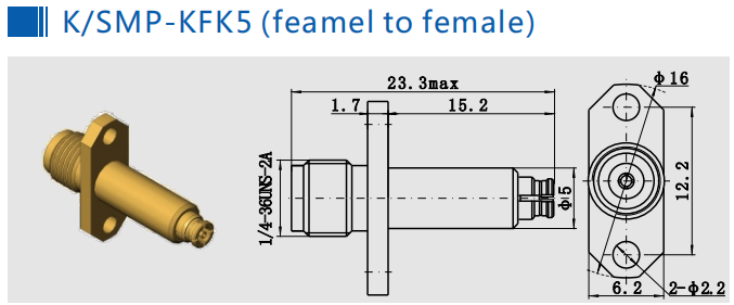 Gold Plated Female SMA To SMP RF Adapter