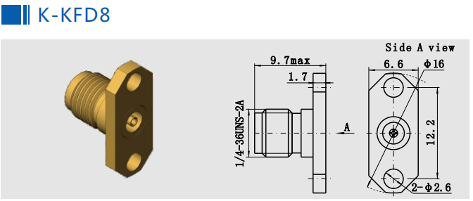 50Ohm Stainless Steel 2.92mm Type K Male RF Coaxial Connector