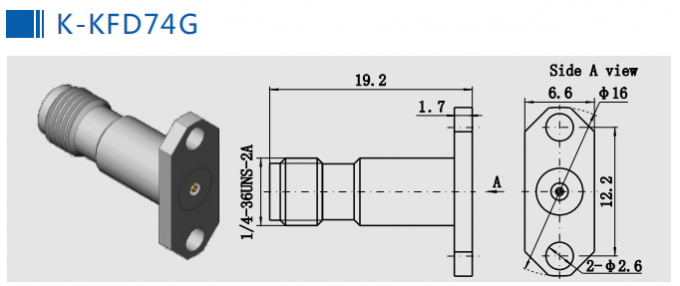 2.92mm RF Connector Microstrip Series Female K Type 50Ohm