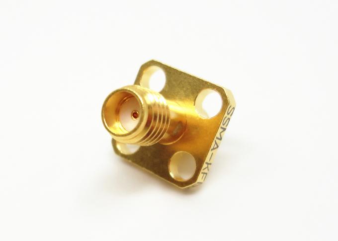 Aerospace 4 Hole Gold Plated Mini 30GHz SMA RF Connector