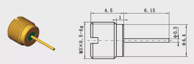 Bulkhead Microminiature Push On Coaxial Connectors SMP Male