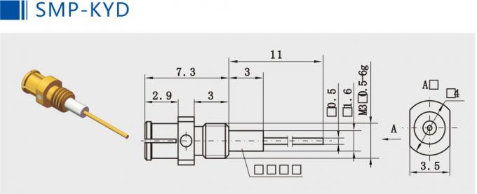 Microminiature Push on Coaxial SMP RF Connector Bulkhead Female