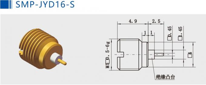 40GHz Brass Bulkhead SMP Male Plug Connector