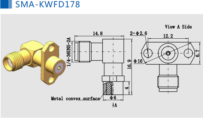 50Ohm 90 Degree Male to Female SMA Connector Right Angle
