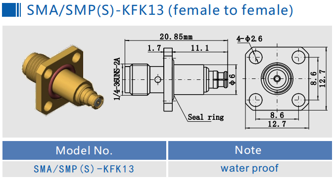 SMA Female to SMP Female RF Adapter Connector