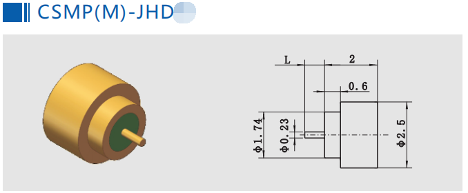 2 Legs PCB Mount CSMP SMPM RF Connector Male Plug Right Angle Conductor