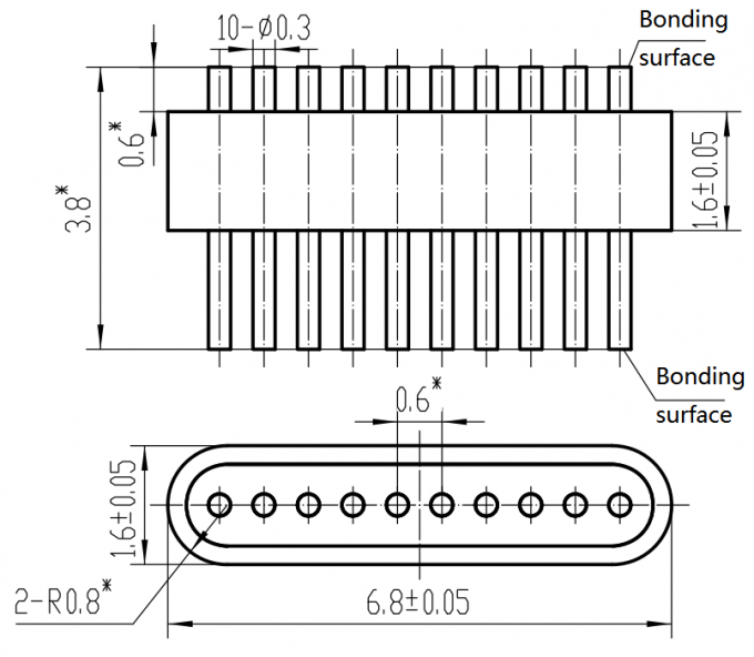 10 Pin Hermetic DC Multi Pin Header Gold Wire Bonding Surface With ...