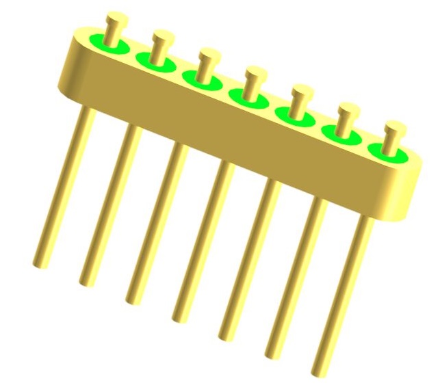 7 Pins DC Hermetic Feedthrough Connectors Nail Head Multi Pin Header