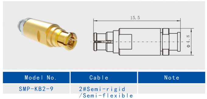 SMP Female Connector for Semi Rigid/Flexible Cable Inner Conductor 0.51mm