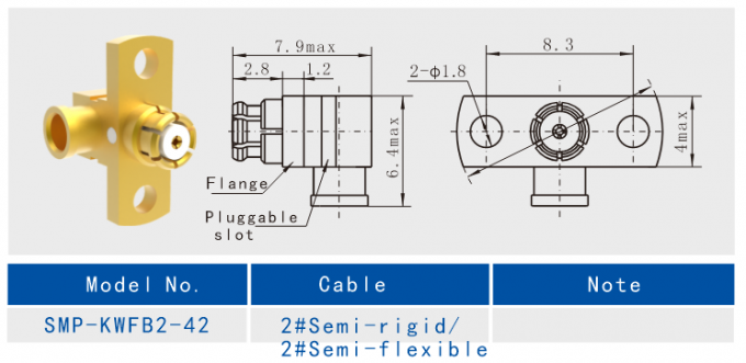 DC 40GHz SMP Female Connector for 2# Semi Rigid/Flexible Cable