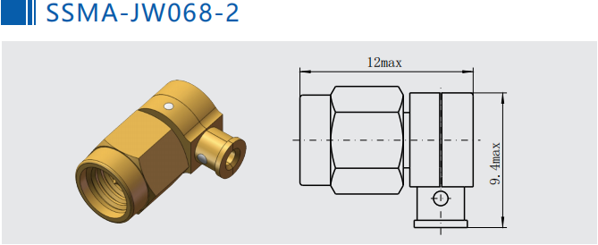 Male Elbow 90 Degree SSMA Female RF Coaxial Connector for MF068B Cable ...