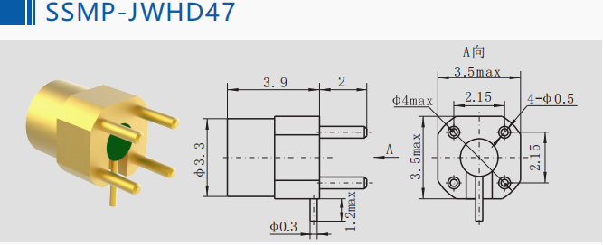 Mini SMP/SSMP Series Male Right Angle Surface Mount Kovar Pin PCB ...
